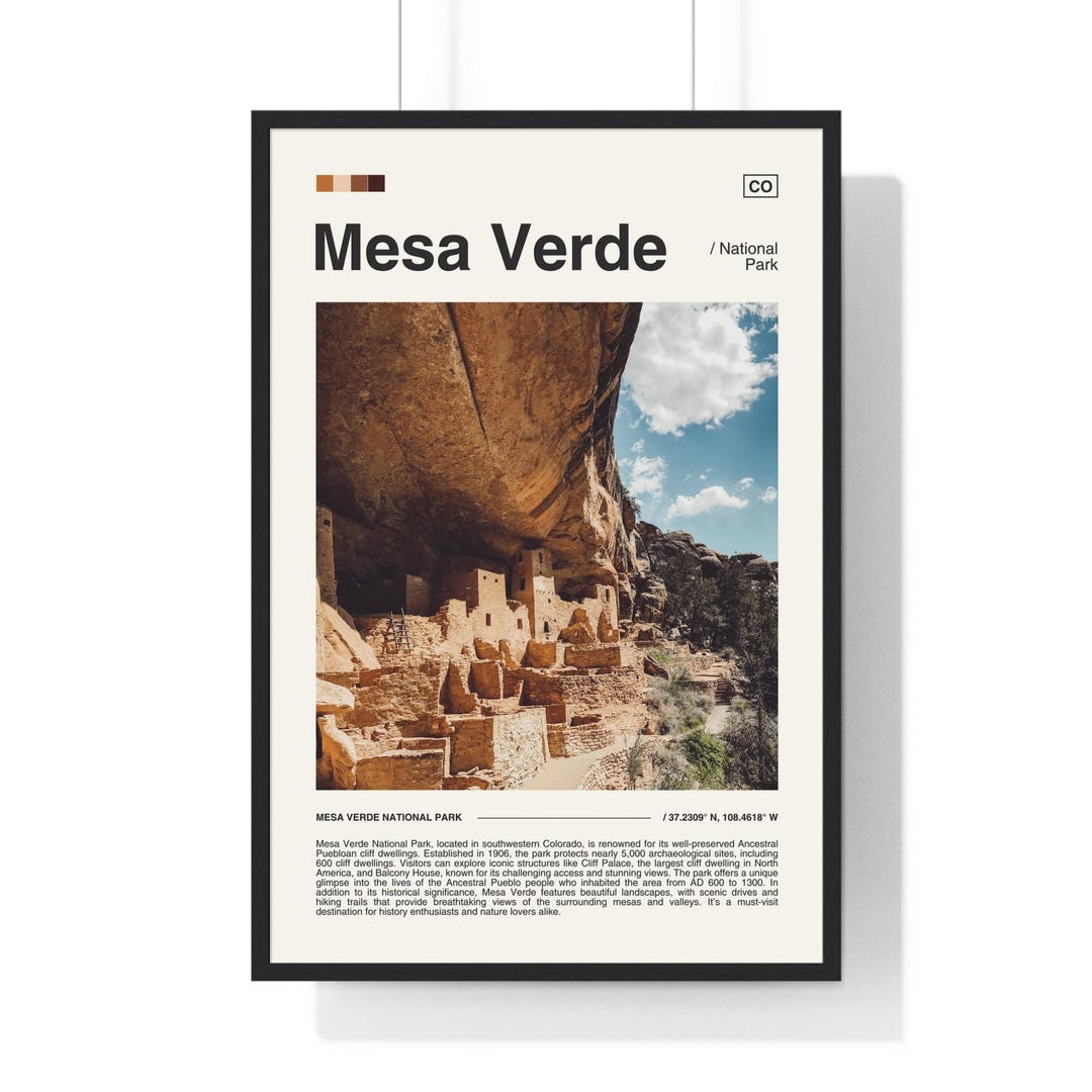 Mesa Verde National Park Poster, Mesa Verde, Mesa Verde Poster ...