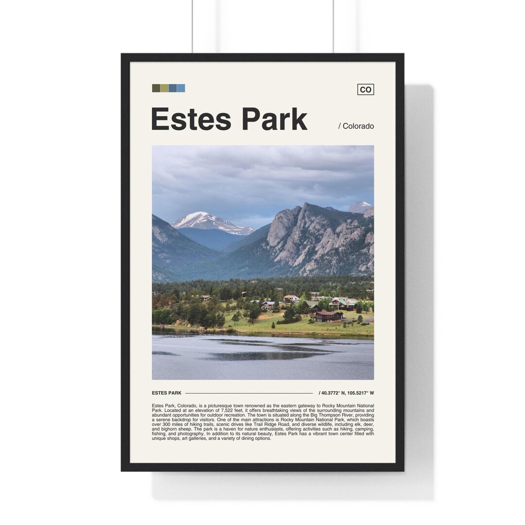 Estes Park Poster, Estes Park Colorado Poster, Colorado Poster, Estes ...