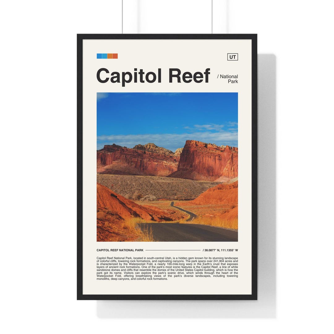 Capitol Reef National Park Poster, Capitol Reef National Park, National ...