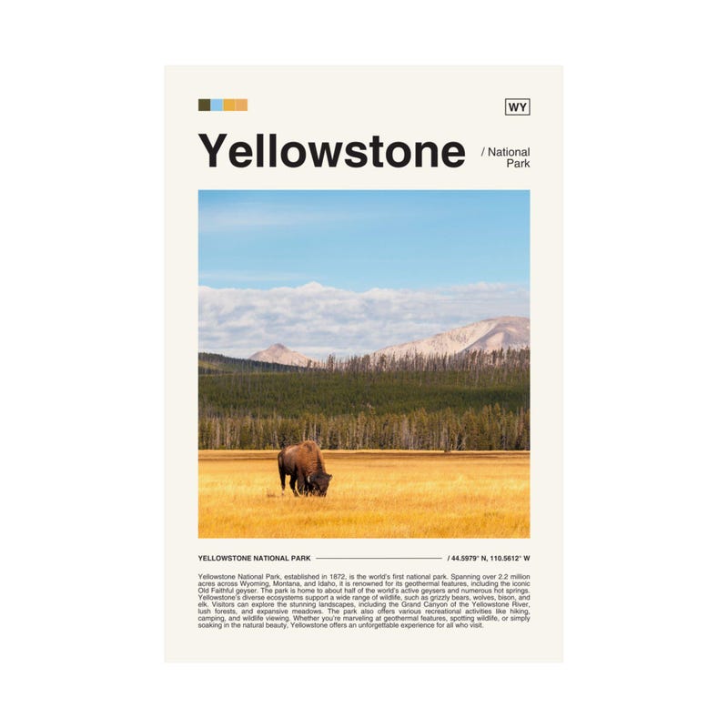 Yellowstone Poster - Etsy