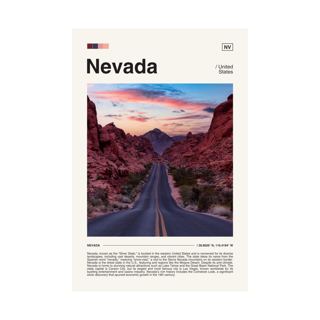Nevada Digital Download Poster, Nevada Digital Download, Digital ...