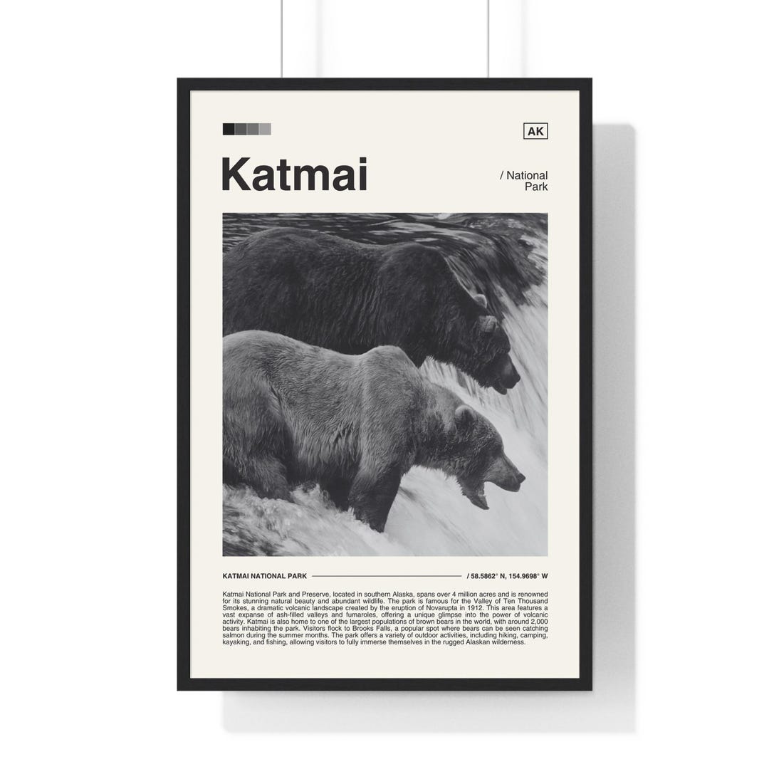 Katmai National Park Poster, Katmai National Park, National Park Poster ...