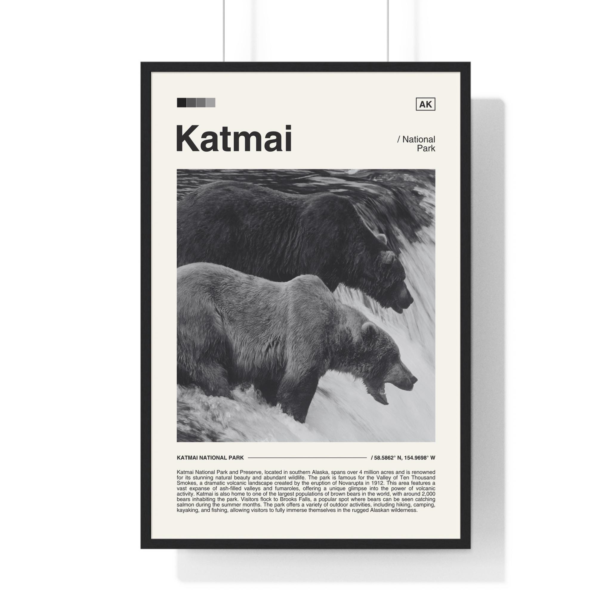 Katmai National Park Poster, Katmai National Park, National Park Poster ...
