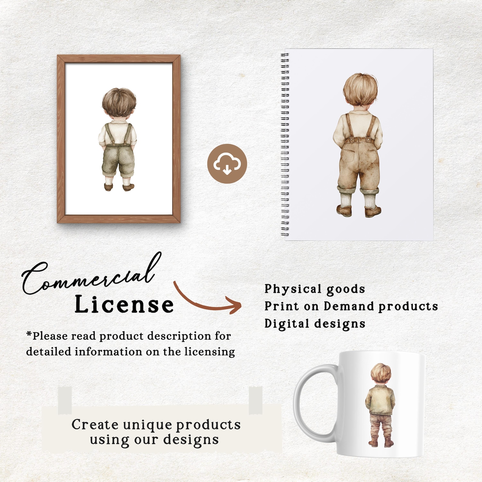 Little Boy Watercolor Clipart – 25 Kid's Illustrations, Nursery Art ...
