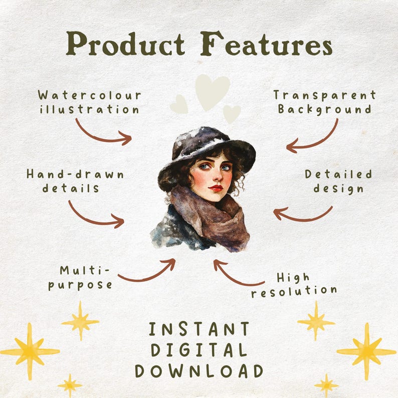 Watercolor Winter Girl Clipart Set – 20 PNG & JPG, Commercial Use ...