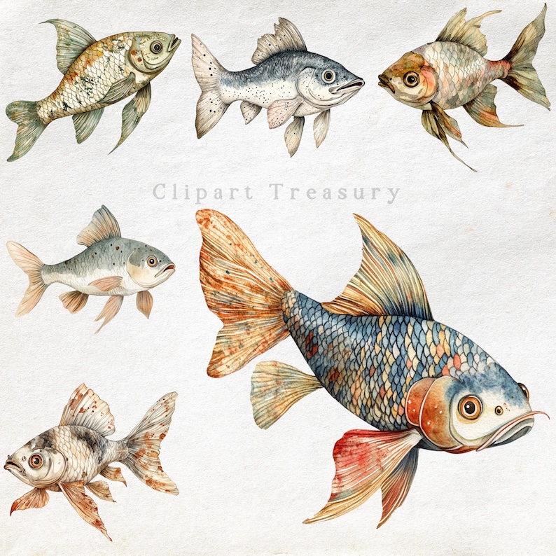 Watercolor Tropical Fish Clipart Set – 15 PNG & JPG Illustrations ...