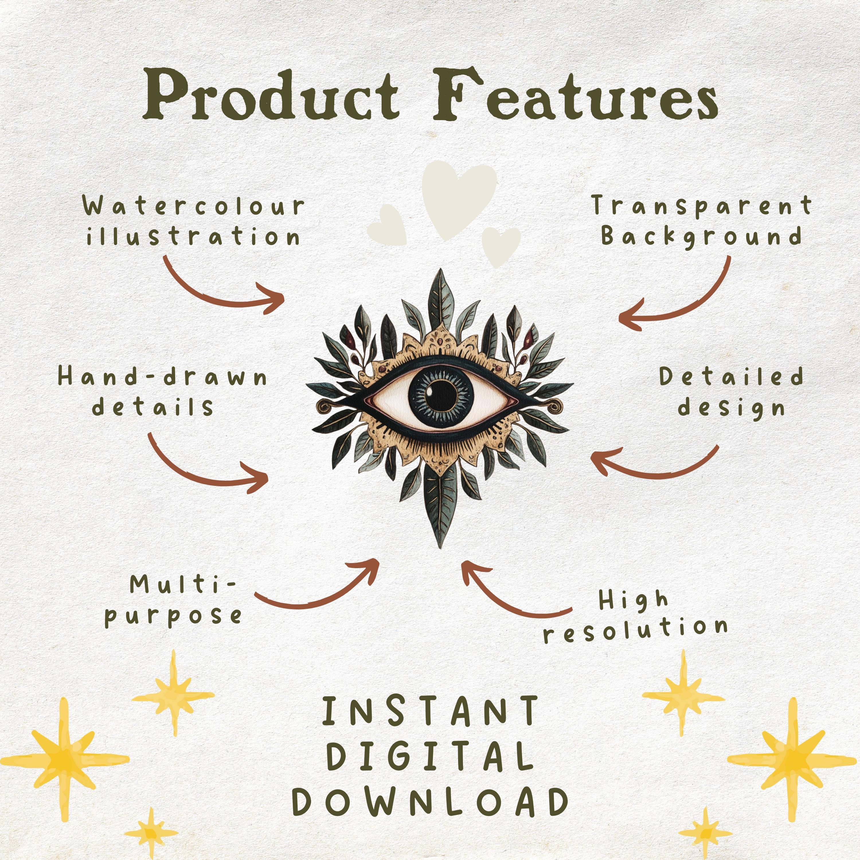 Watercolor Mystical Eye Clipart – Spiritual Esoteric Art (digital ...