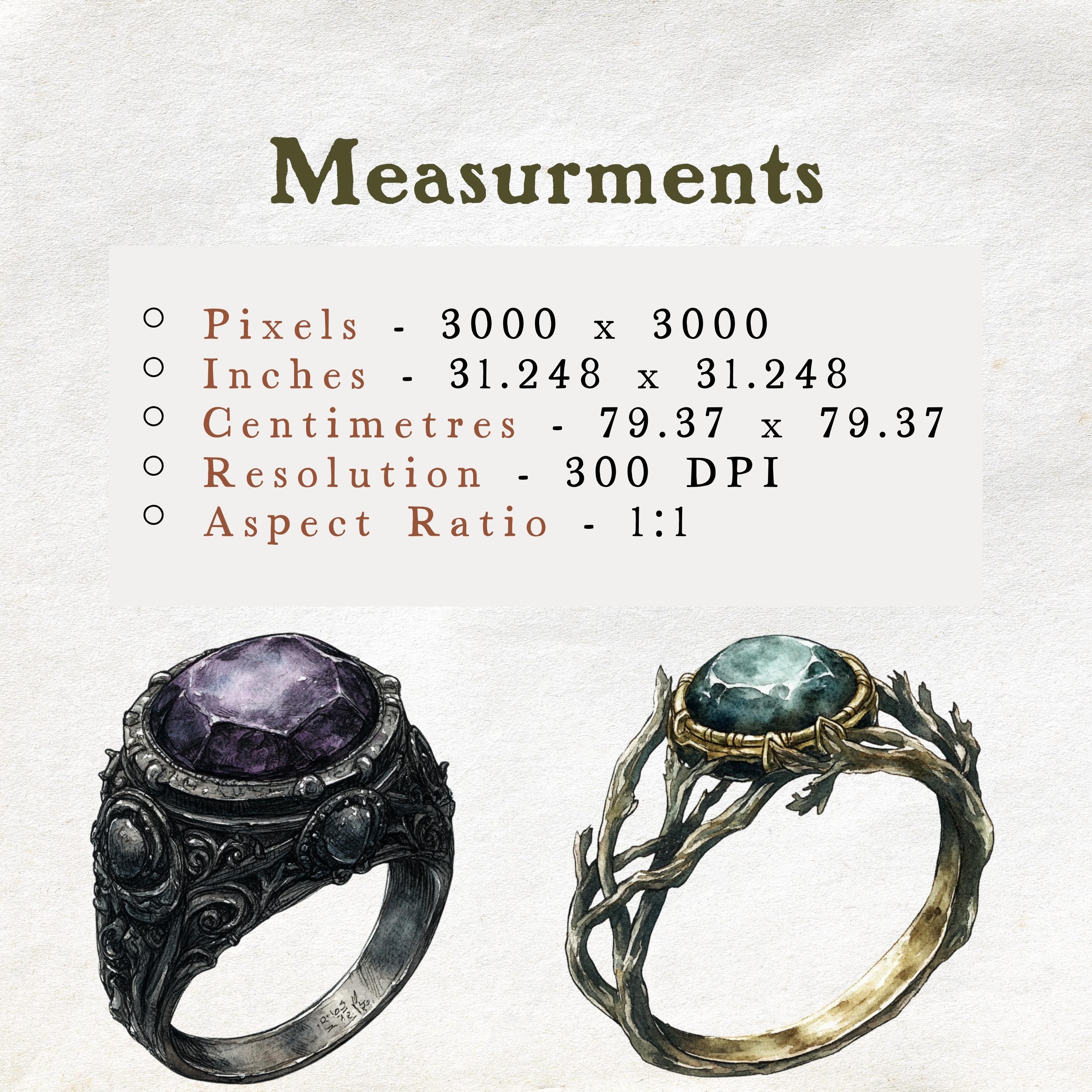 Watercolor Magical Rings Clipart – Fantasy Jewelry Graphics (digital ...