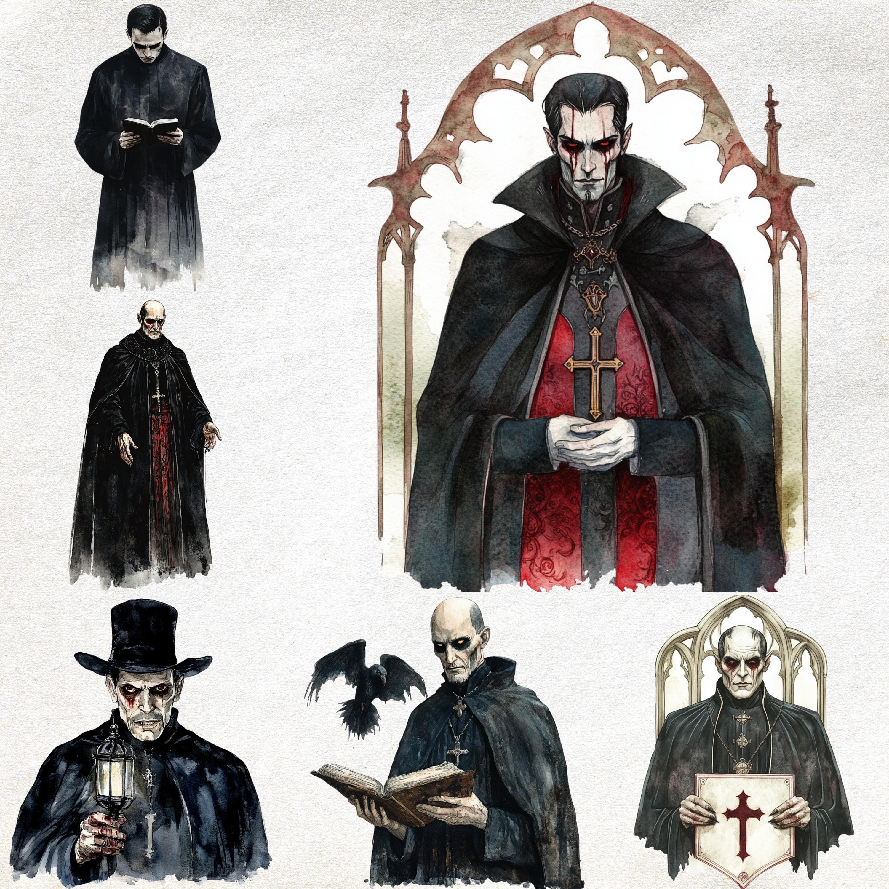 Vampire Priest Clipart, Gothic Clergy PNG, Dark Bishop Illustration ...