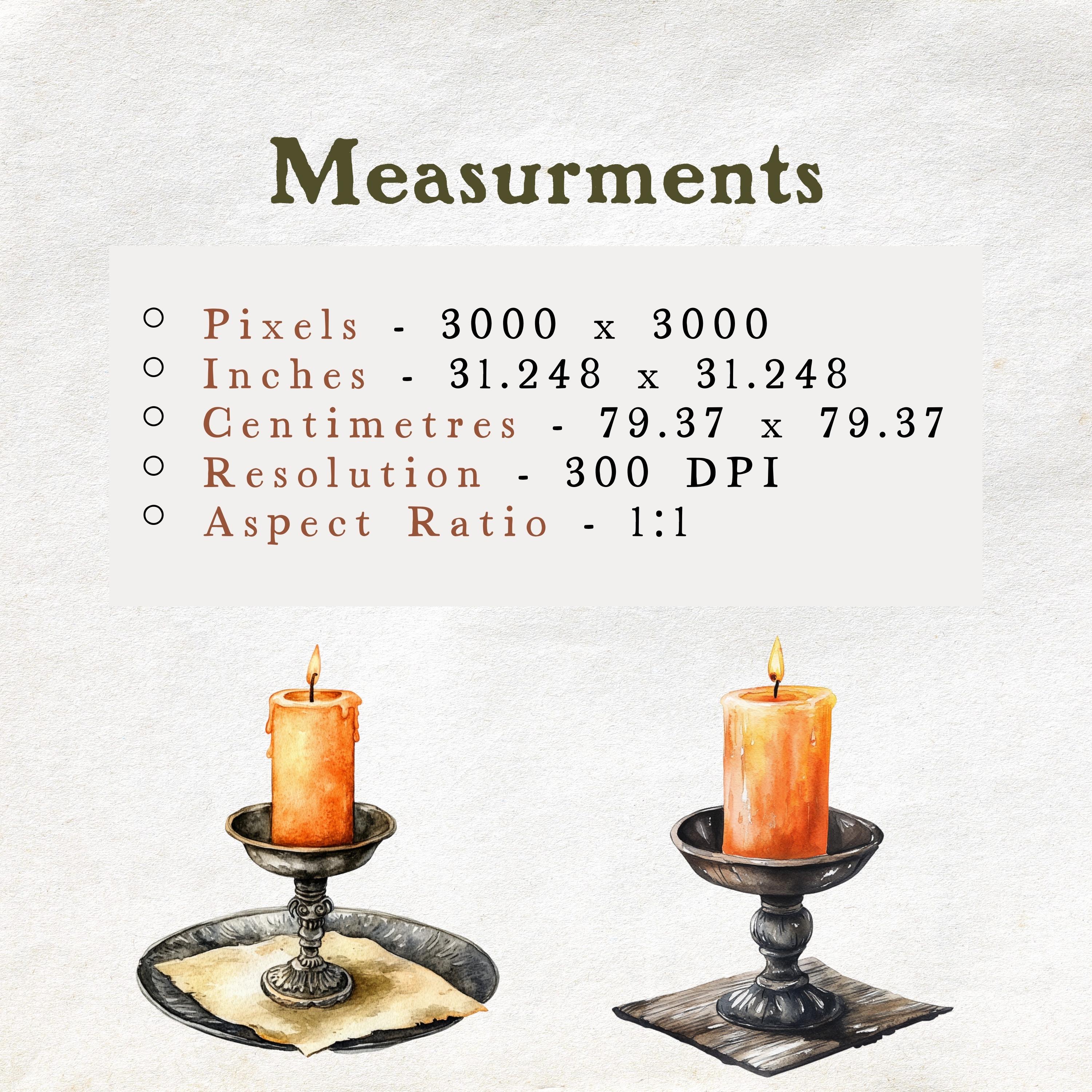 Vintage Candles - 40 Watercolor Clipart Set, Candle Clipart, Antique ...