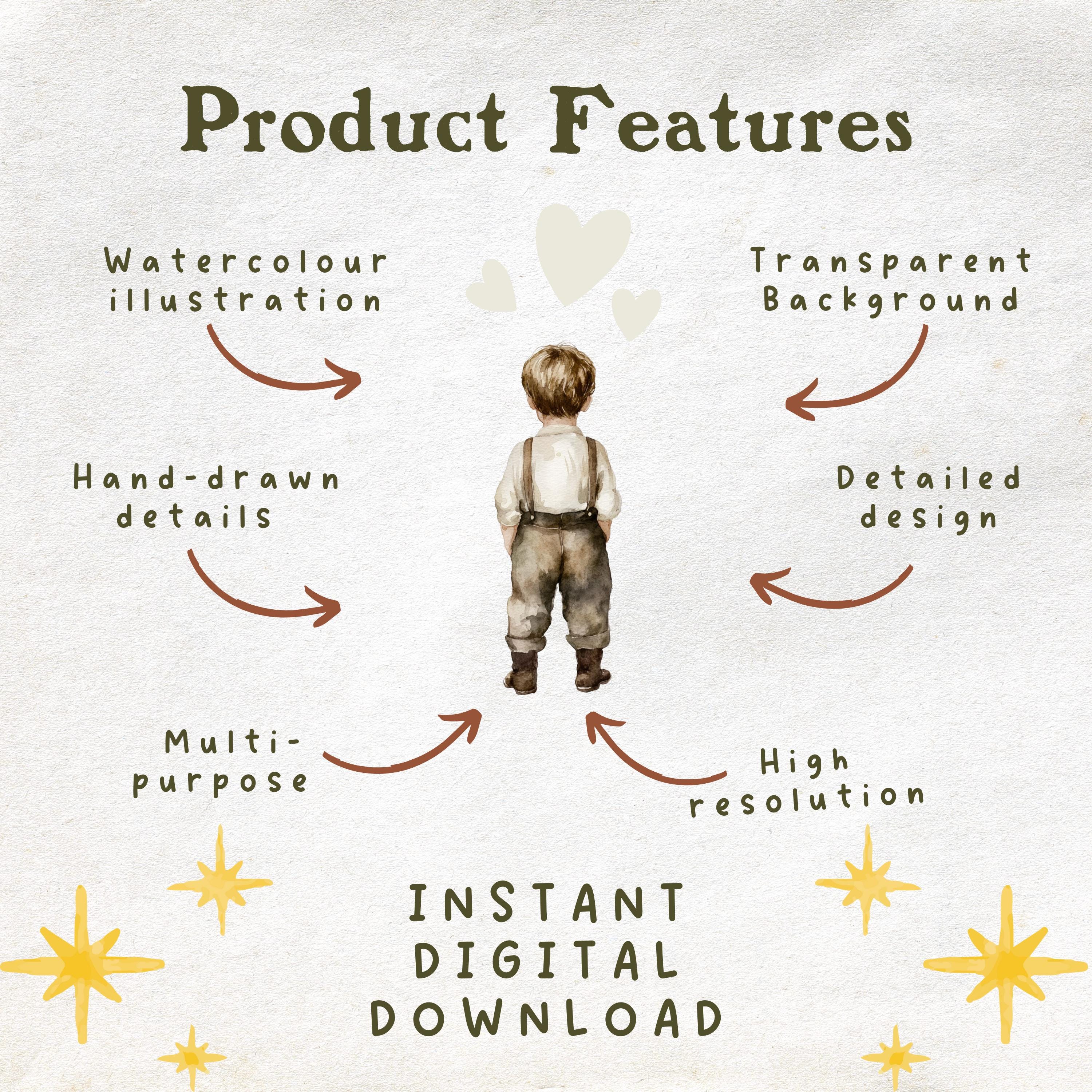 Little Boy Watercolor Clipart – 25 Kid's Illustrations, Nursery Art ...