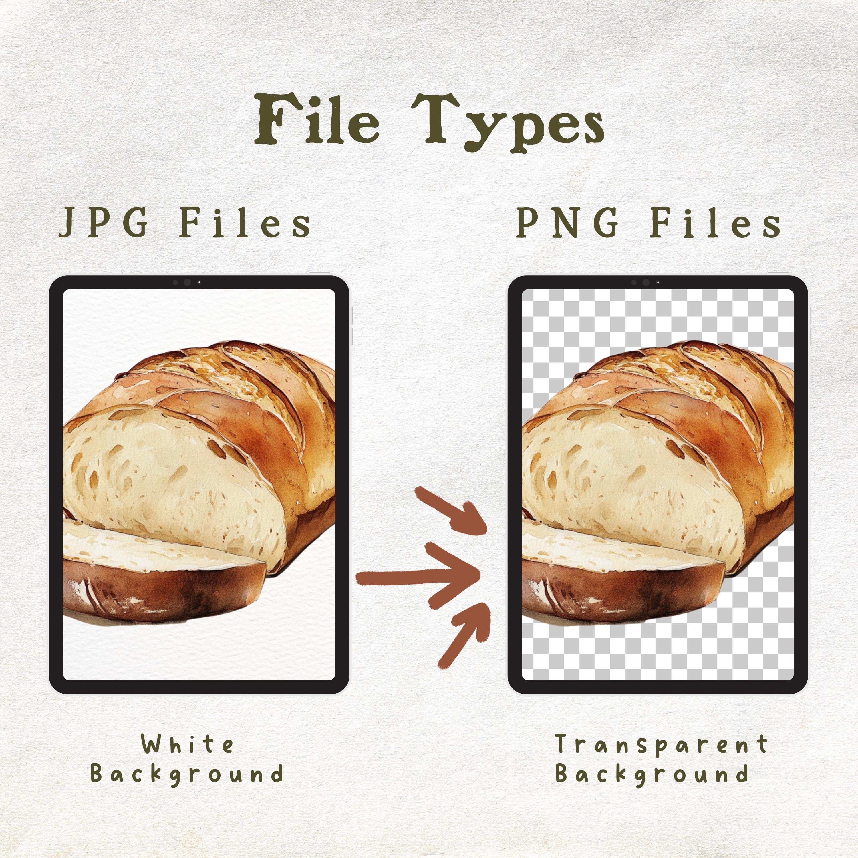 Watercolor Bread Clipart Set – Baking Illustrations (digital Download ...