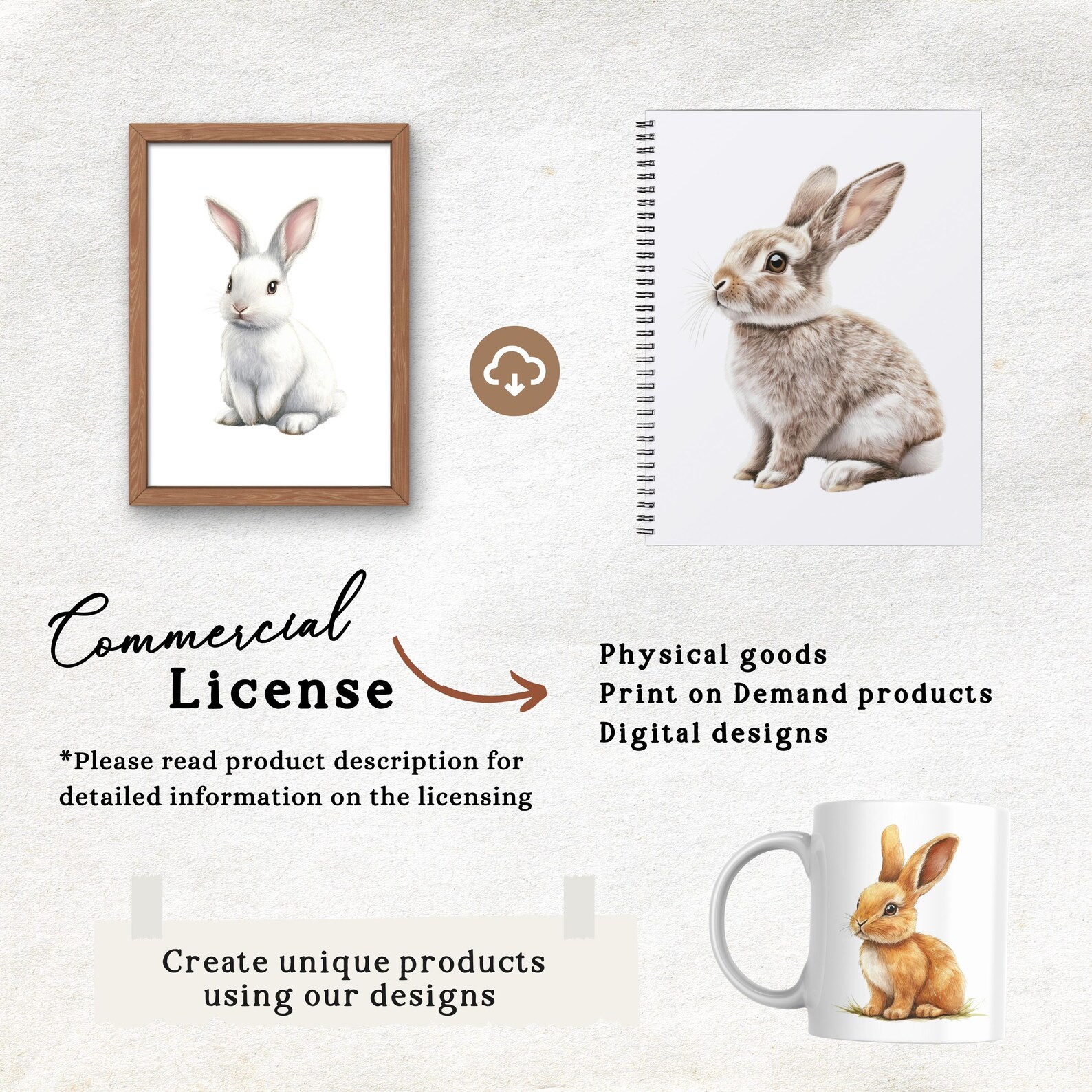 Bunnies - 10 Watercolor Clipart Set, Cute Bunny Clipart, Rabbit ...