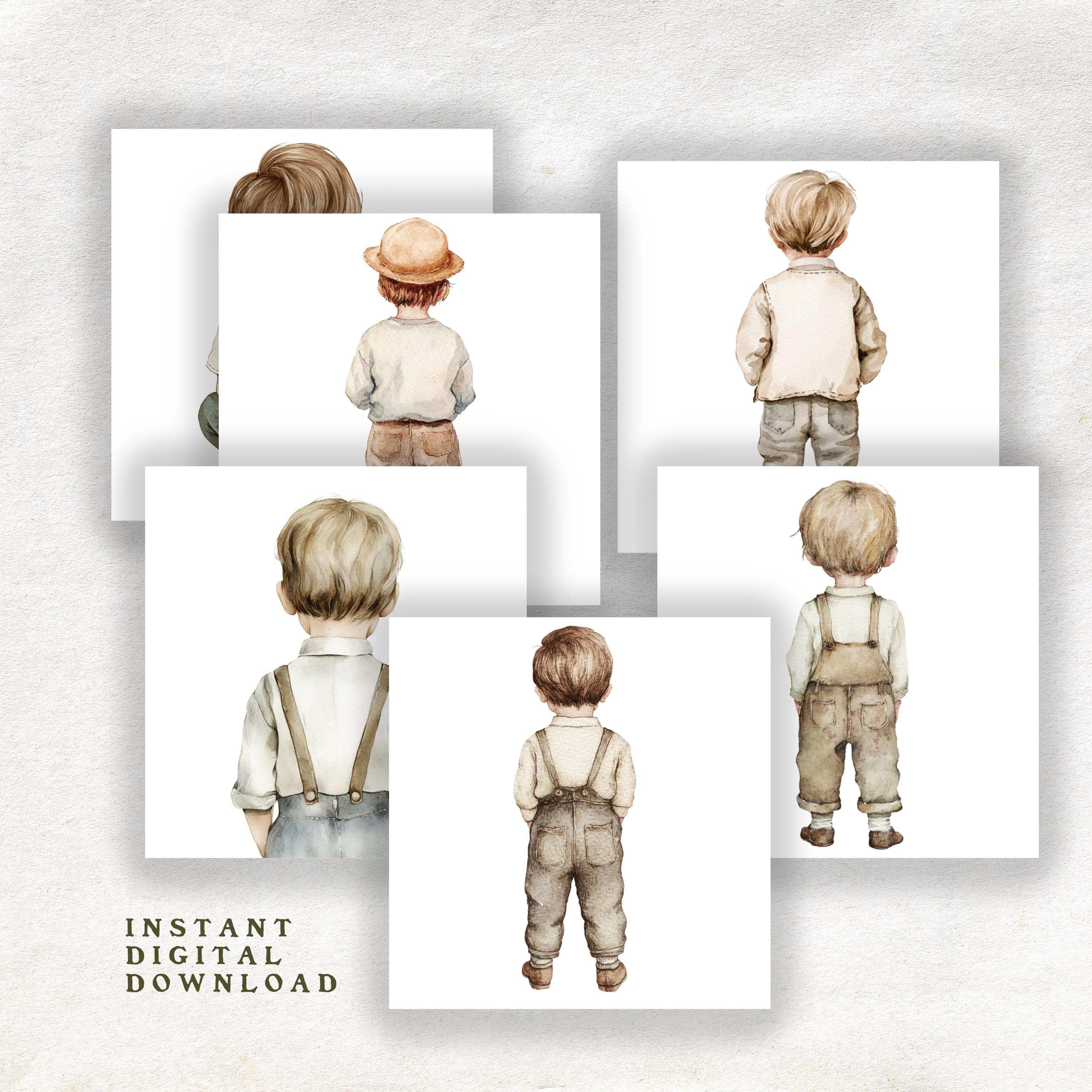 Little Boy Watercolor Clipart – 25 Kid's Illustrations, Nursery Art ...