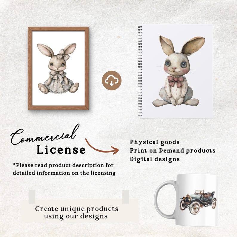 Cute Bunnies - 10 Watercolor Clipart Set, Cute Rabbit Clipart, Toy ...