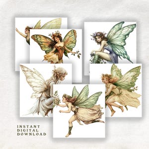 Cute Fairies - 10 Watercolor Clipart Set, Fairy Clipart, Watercolor ...