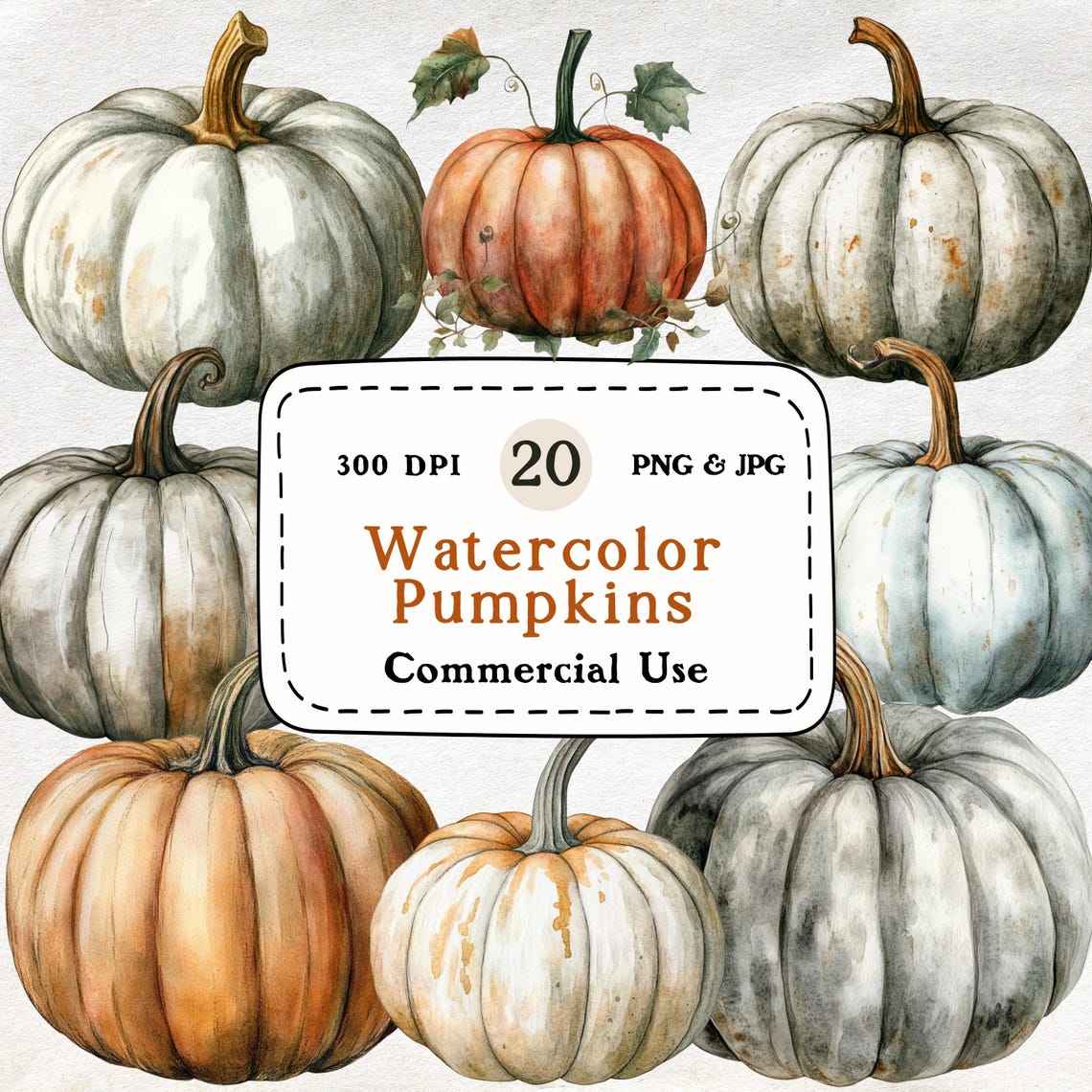 Watercolor Pumpkins Clipart – 20 Autumn Graphics (digital Download) - Etsy
