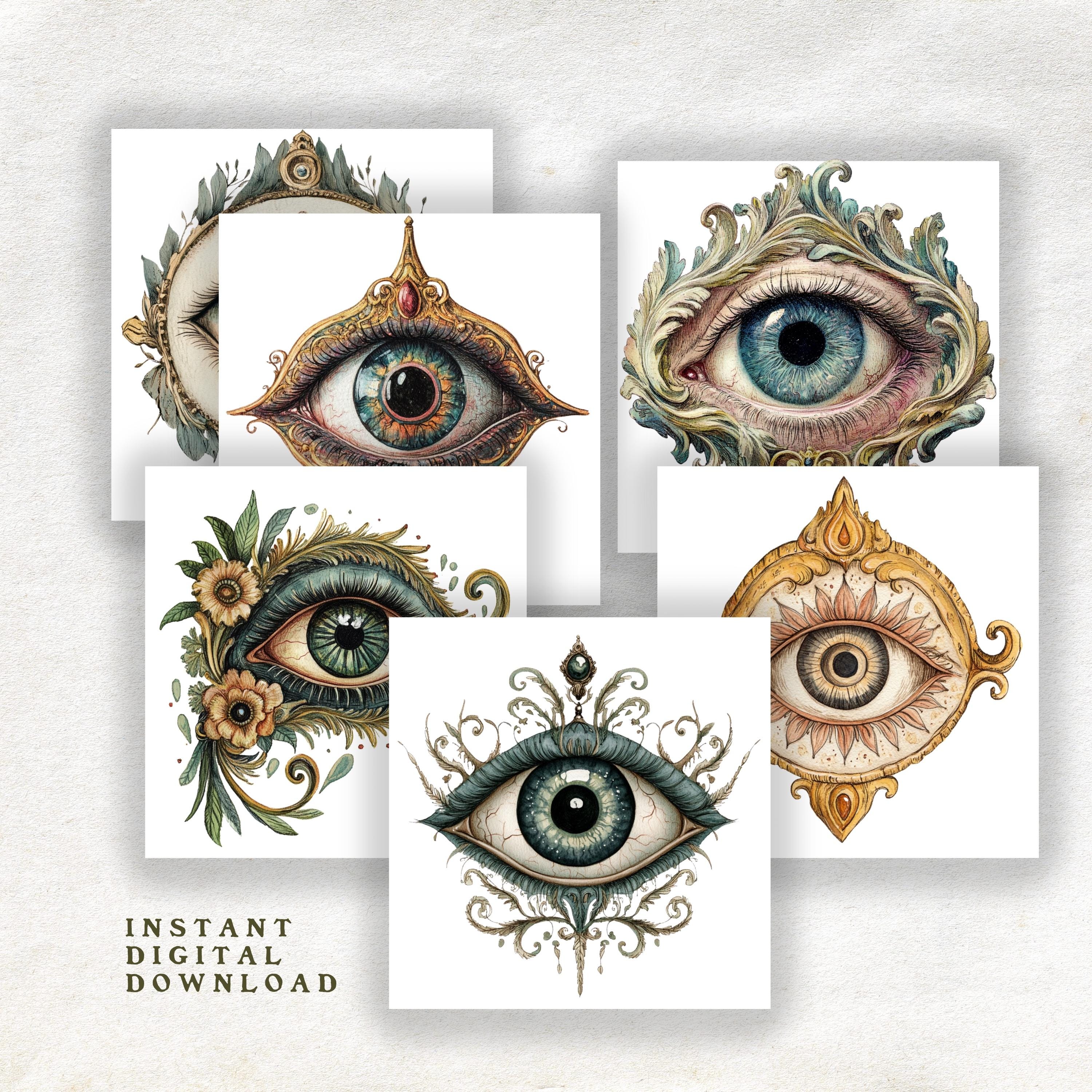 Watercolor Mystical Eye Clipart – Spiritual Esoteric Art (digital ...
