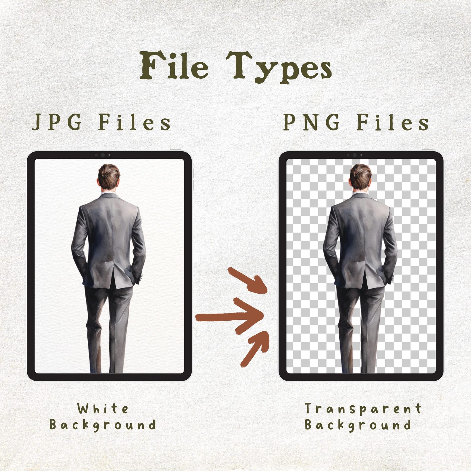 Businessman Back View - 25 Watercolor Clipart Set, Man Clipart, Men ...