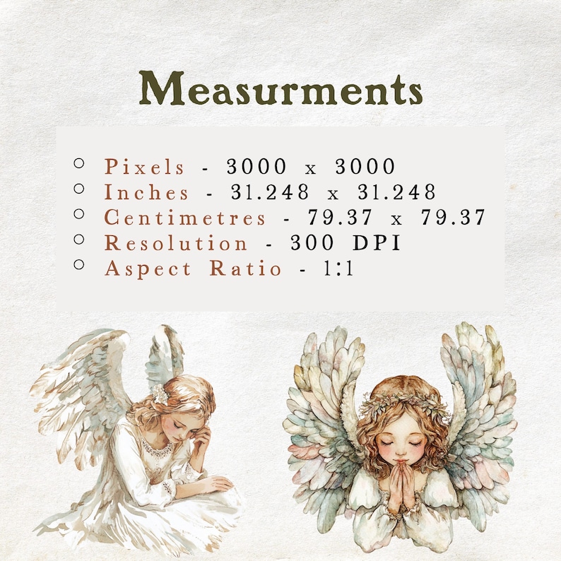 Watercolor Angel Clipart Set – 12 PNG & JPG Illustrations (digital ...