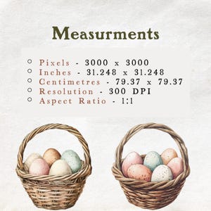 Egg Baskets - 12 Watercolor Clipart Set, Easter Clipart, Baskets of ...