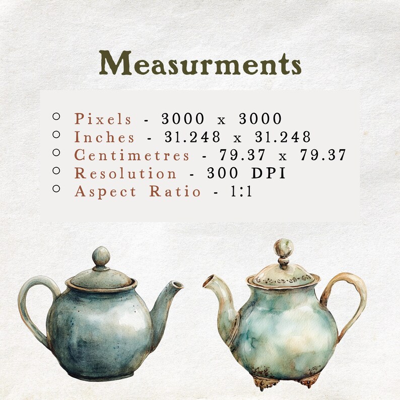 Watercolor Teapot Clipart Set – Vintage Tea Party Illustrations ...