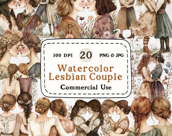 Pride Watercolor Clipart Set | Gay Couple Clipart | Lesbian Couple ...