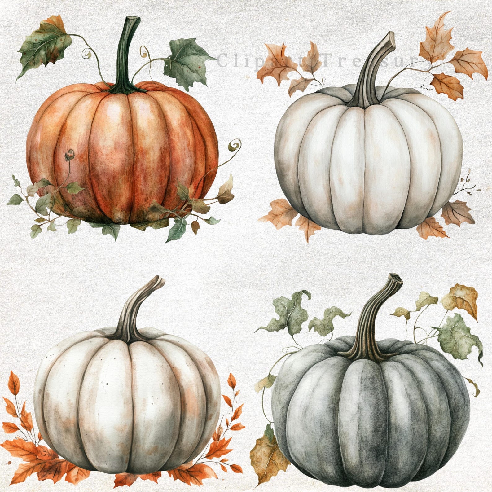 Watercolor Pumpkins Clipart – 20 Autumn Graphics (digital Download) - Etsy