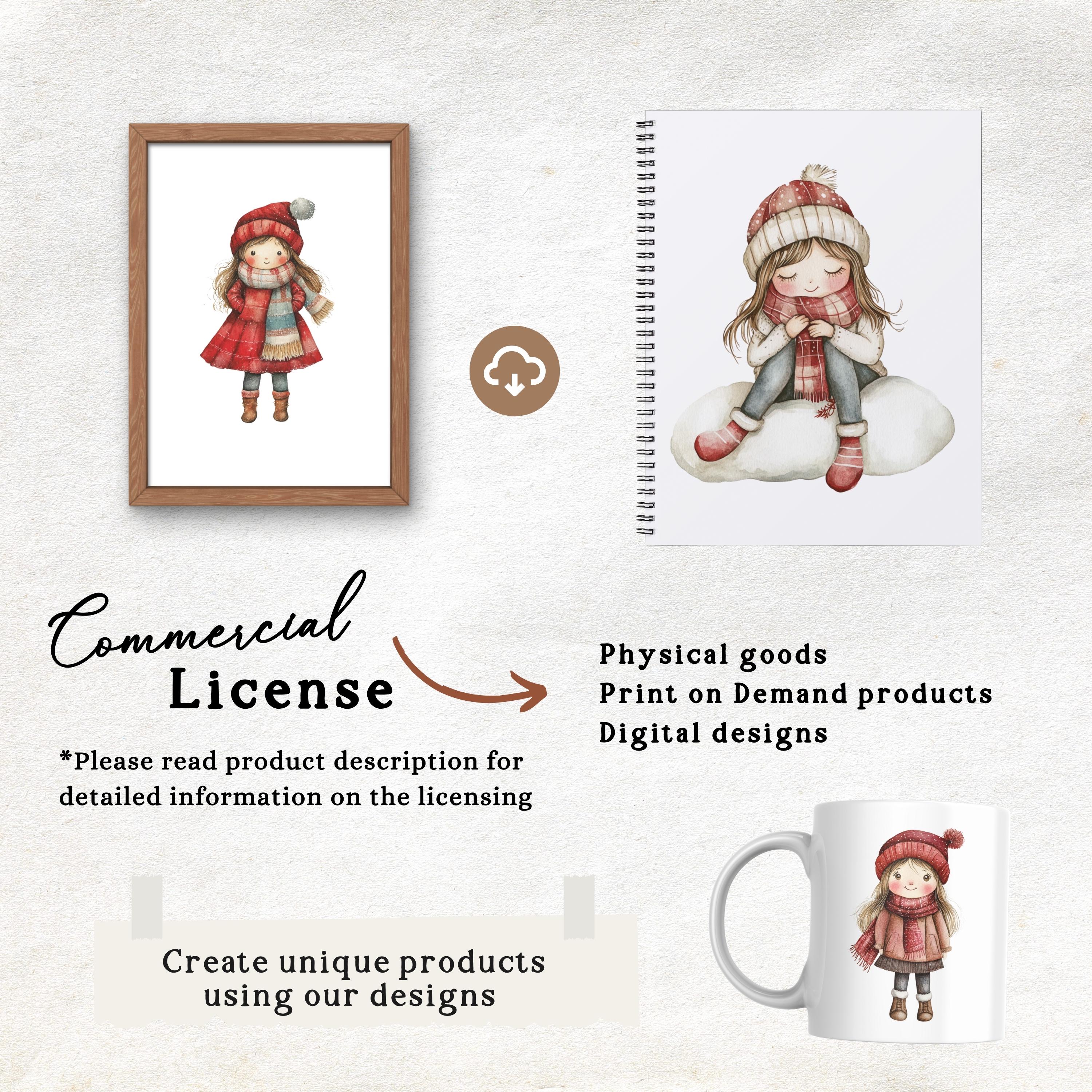 Watercolor Winter Girls Clipart – Cozy Kids Art (digital Download) - Etsy