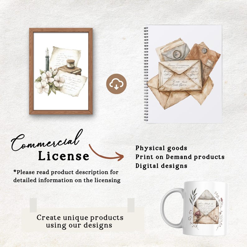 Cottagecore Letters - 15 Watercolor Clipart Set, Cute Handwritten ...