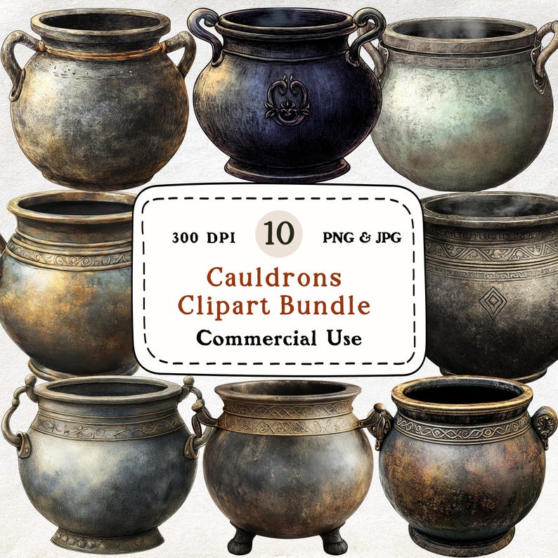 Watercolor Witch Cauldron Clipart – Magic Brew, Fantasy Art (digital ...