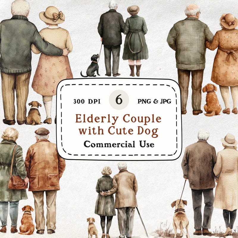 Senior Old Dog Clip Art - Etsy