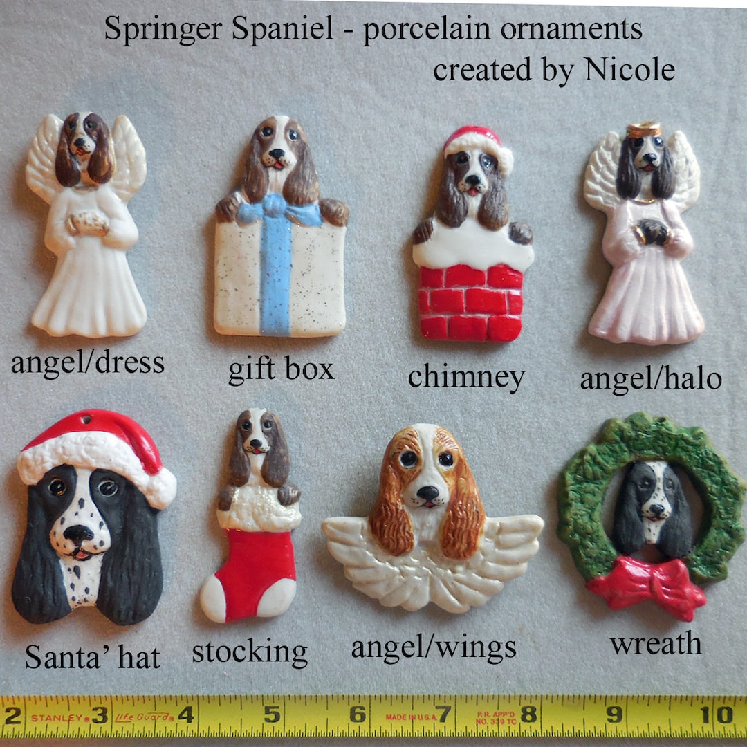 SPRINGER SPANIEL Dog, Porcelain Ornaments, Created by Nicole, Free ...