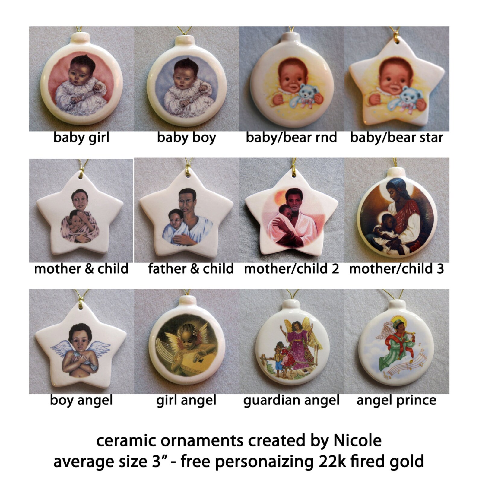African American Ceramic Ornament Select From Pull Down Menu - Etsy