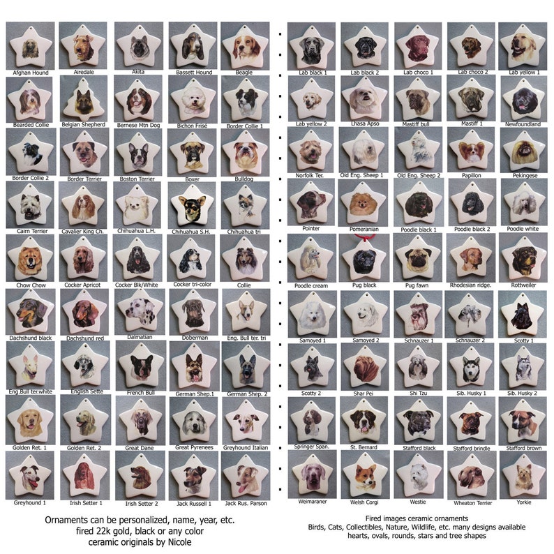 Saint Bernard Dog Star Ceramic Ornament Free Personalizing - Etsy