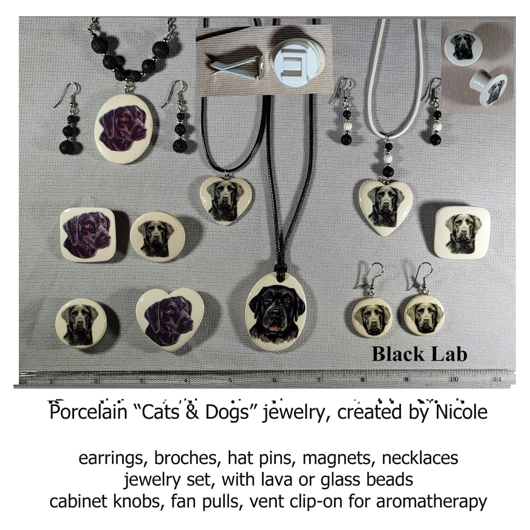 BLACK LAB Porcelain Jewelry - Created by Nicole - Etsy