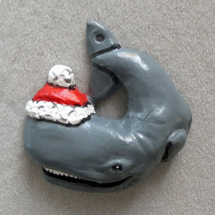 Beluga Whale Santa Christmas Ornament, Pull Down Menu Selection ...