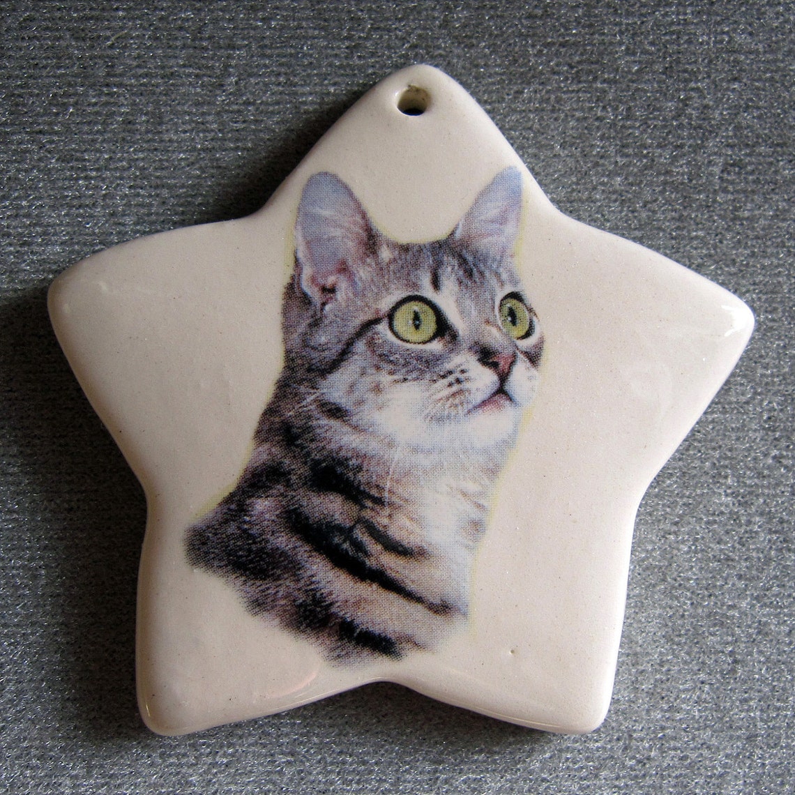 California Spangled Tabby Cat Star Ornament, Free Personalizing 22k ...