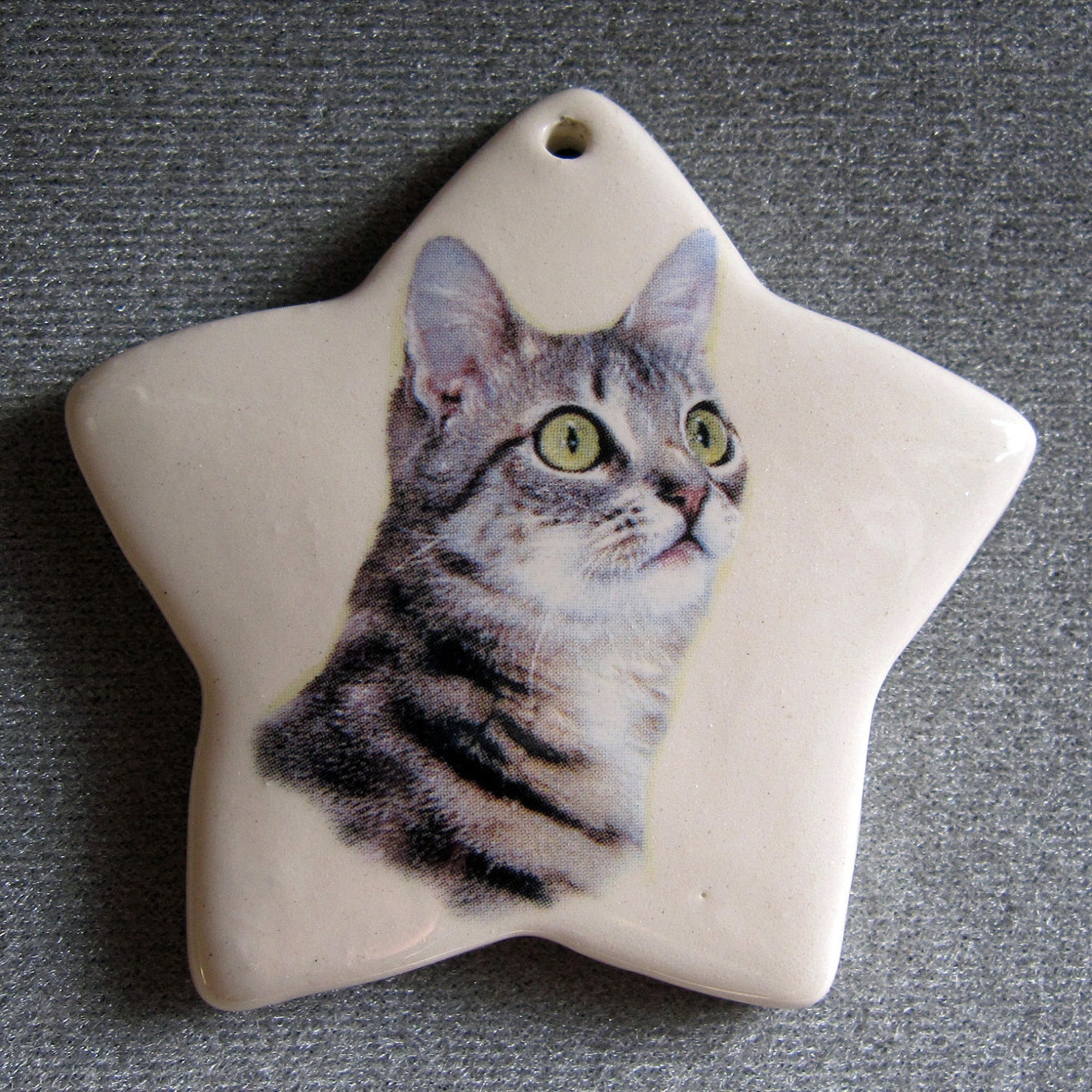 California Spangled Tabby Cat Star Ornament, Free Personalizing 22k ...
