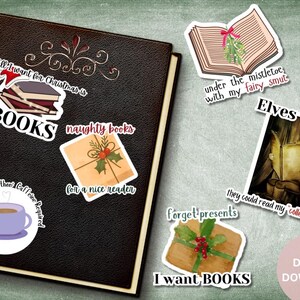 40 Christmas Bookish Sticker Bundle | Book Lover Smut Digital Printable ...