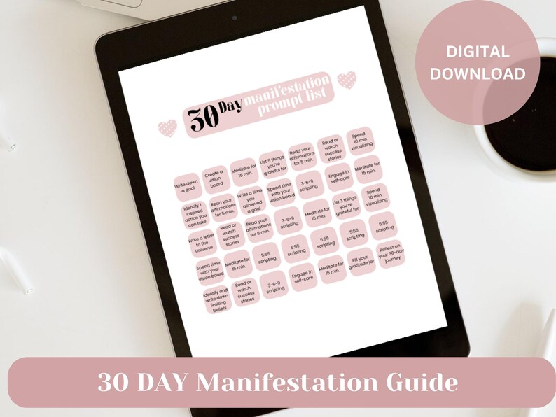 Digital Manifestation Journal With Positive Affirmations Printable Law ...