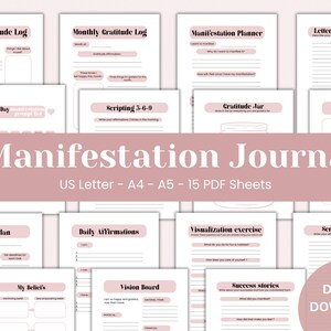 Digital Manifestation Journal With Positive Affirmations Printable Law ...