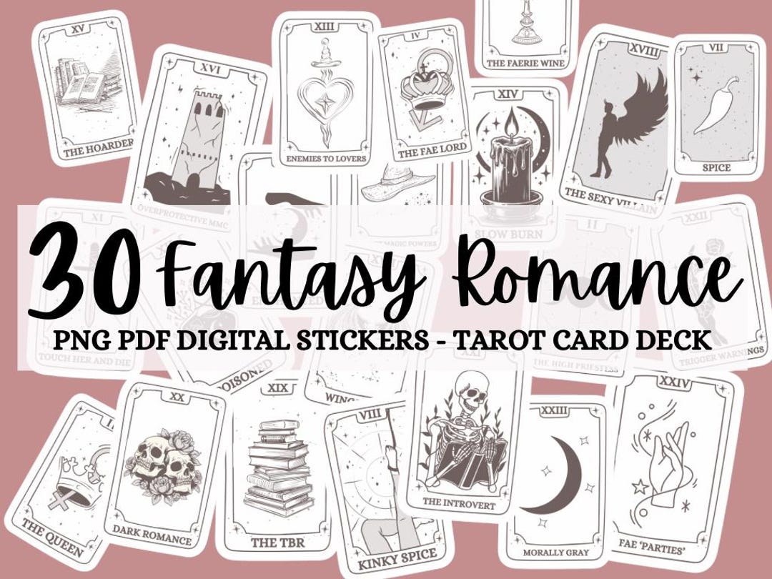 30 Fantasy Romance Digital Stickers - PNG Bookish Stickers - Goodnotes ...