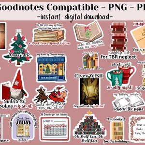 40 Christmas Bookish Sticker Bundle | Book Lover Smut Digital Printable ...