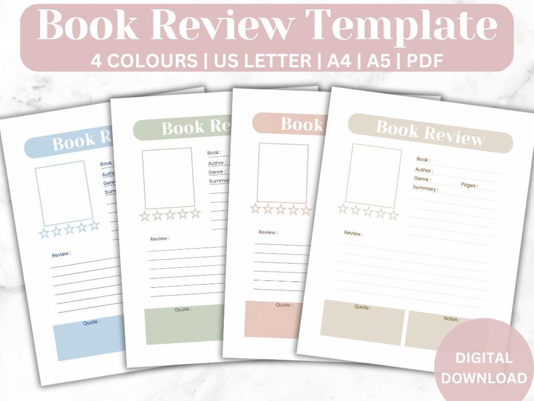 Reading Log Printable | Reading Tracker | Book Review Reading Journal ...