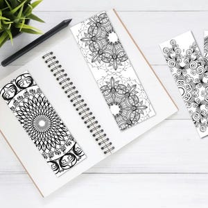 Mandala Zentangle Printable Coloring Bookmarks Back to School and ...
