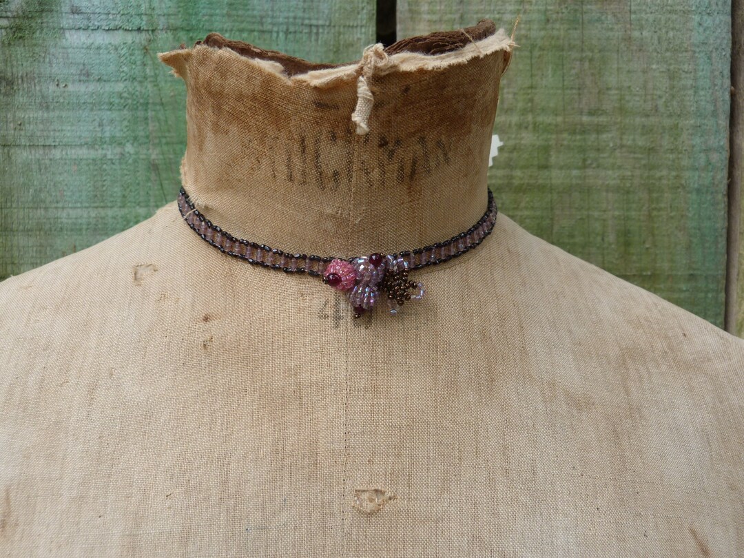 Promenade Handmade Floral Beadwork Chocker Necklace - Etsy