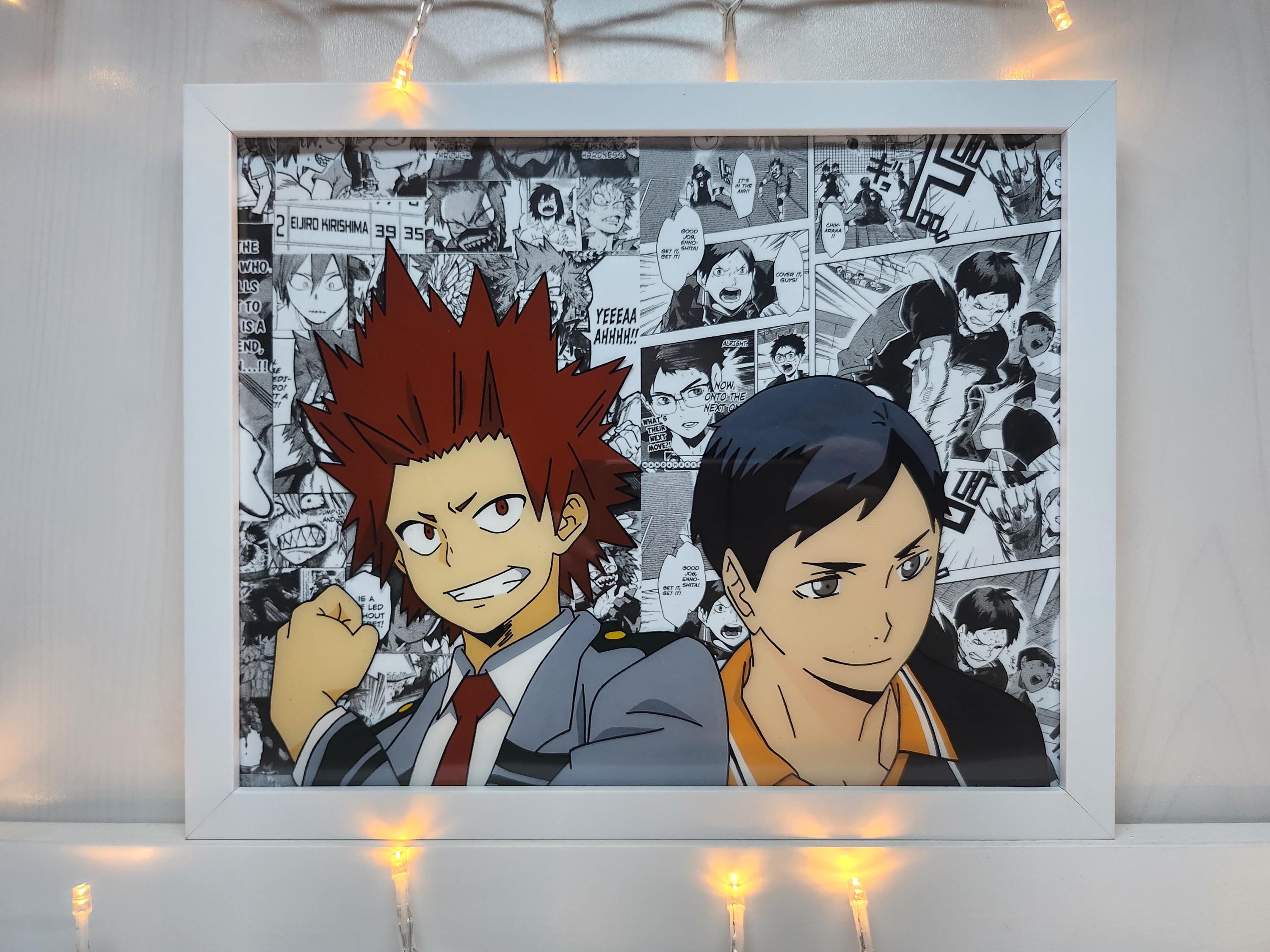 Premade Anime Glass Paintings, Kirishima & Ennoshita, Anime Gift ...
