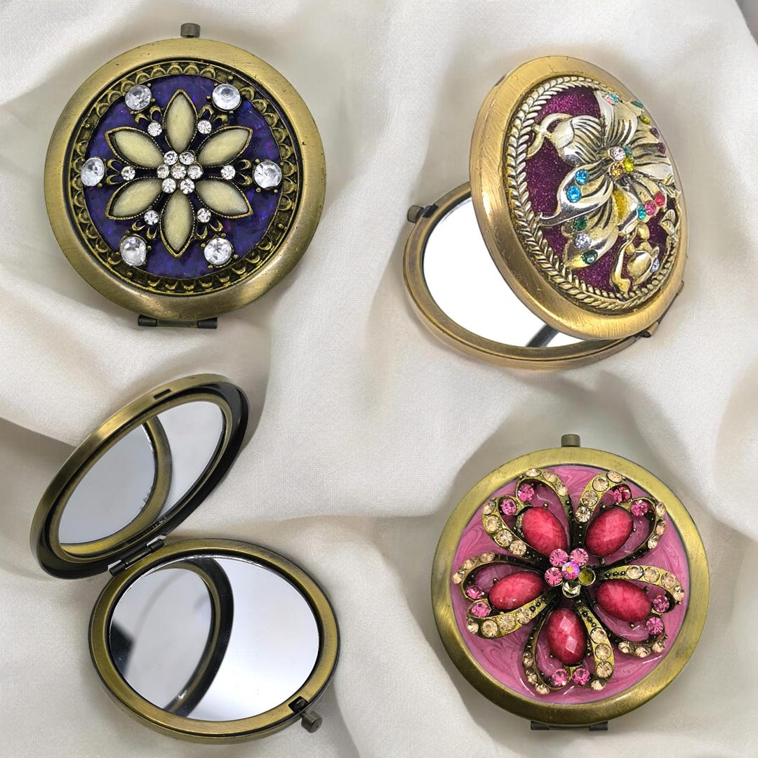 Vintage Pocket Mirror, Pocket Mirror, Makeup Mirror, Handbag Mirror ...