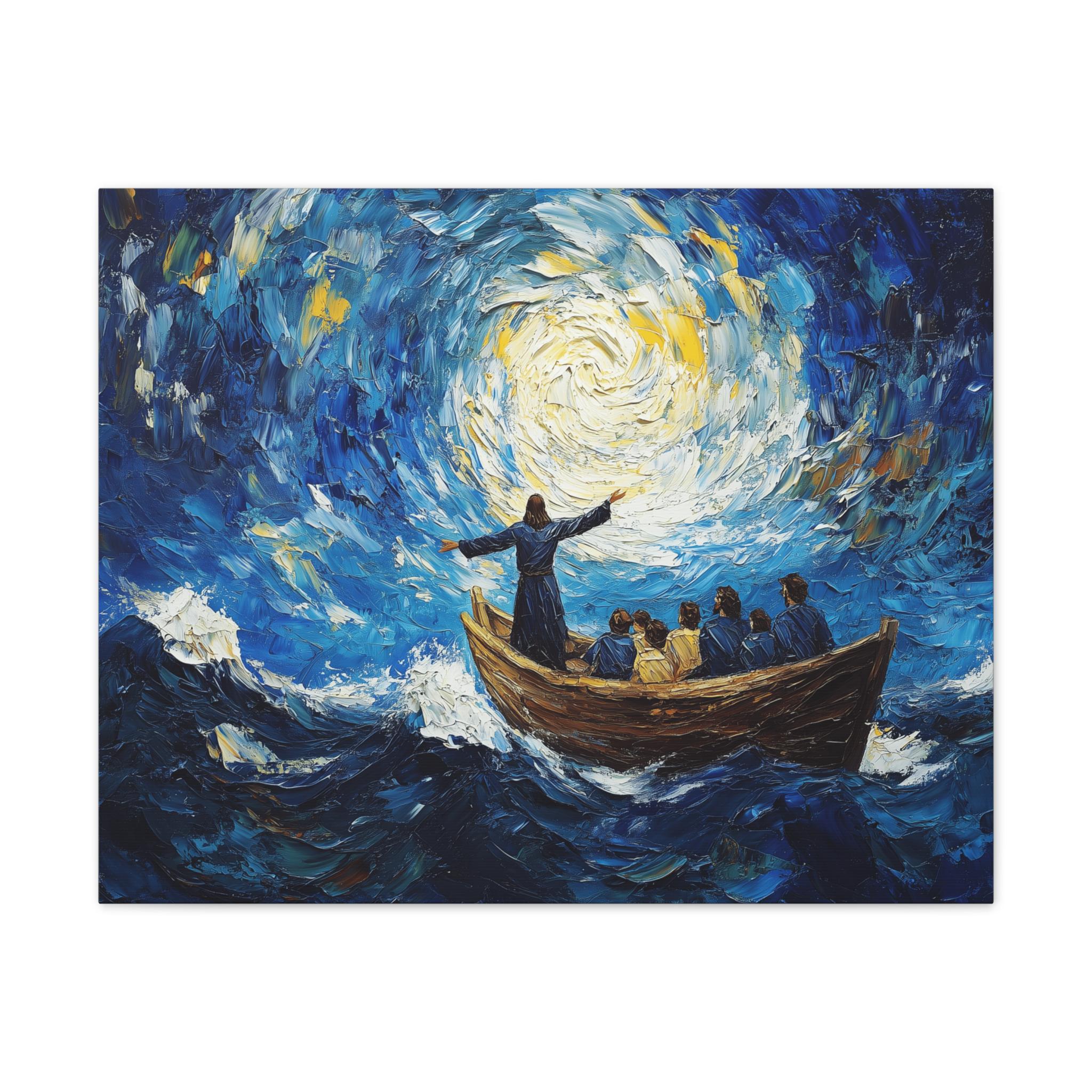 Christ Calming the Storm | Van Gogh Style | Canvas Print 0.75" - Etsy